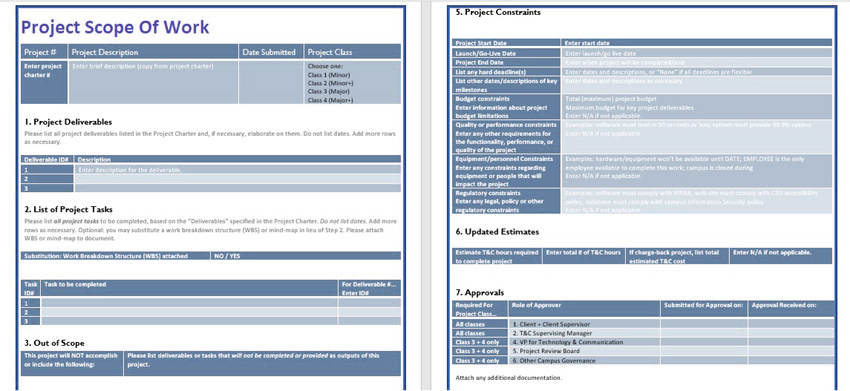 Project Scope Of Work Template SoW Example Excelonist